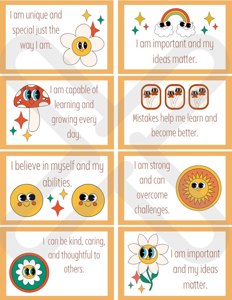 Printable Affirmation Cards - Positive Self-care and Motivation Set of ...