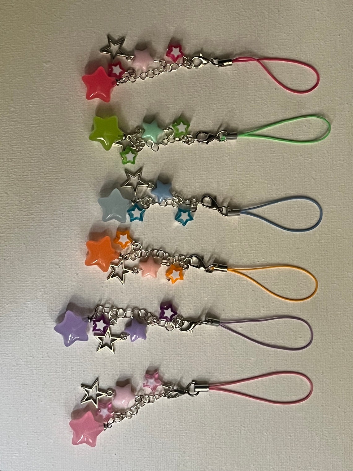 Cute Colorful Star Keychain Phone Charm - Etsy