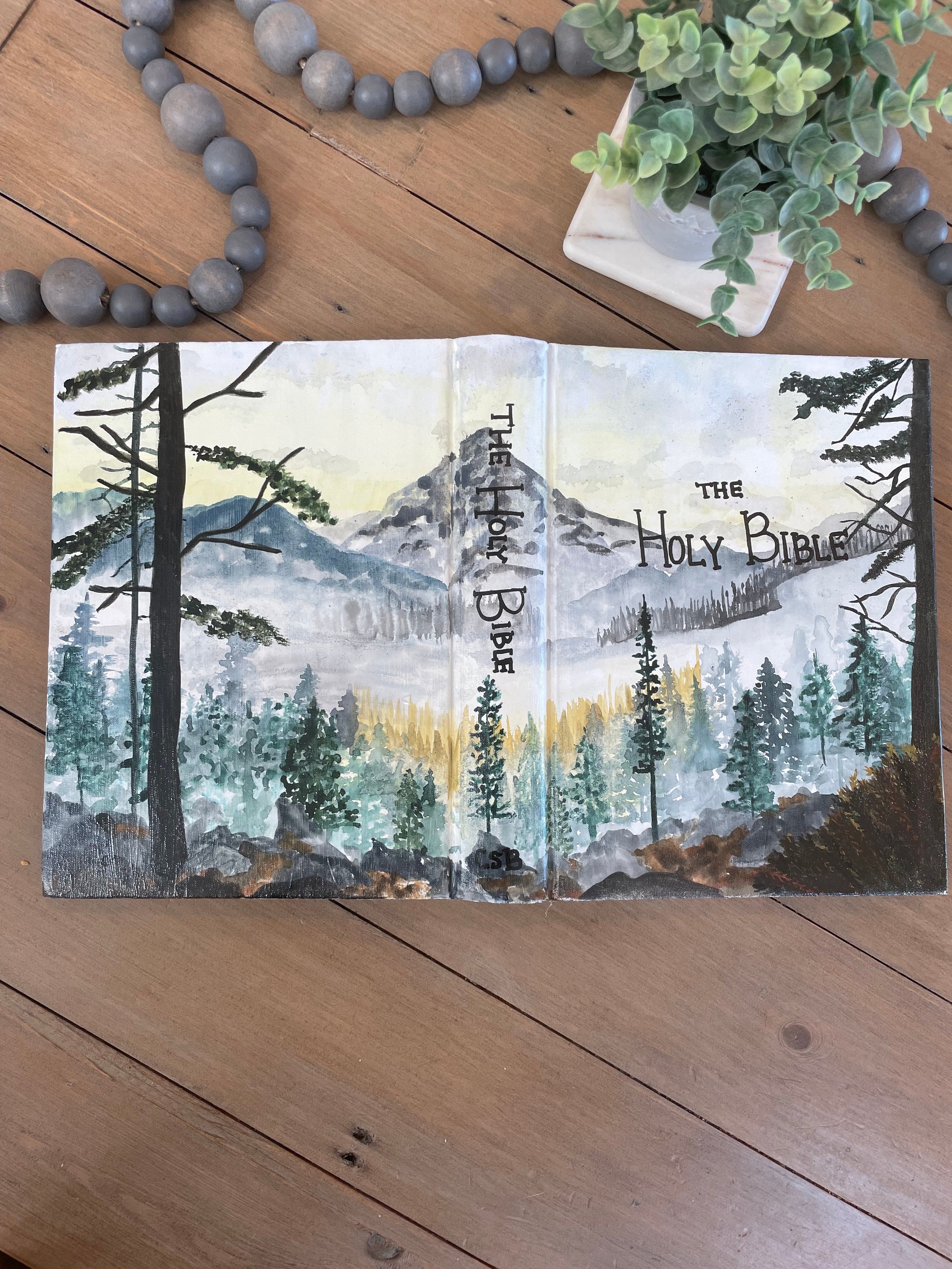 Hand Painted Forest Men of Character CSB Bible - Etsy