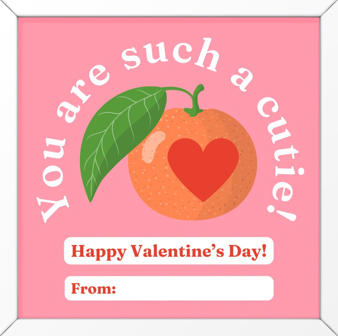 Printable Cutie Valentine Card, Fruit Theme (PDF) - Etsy