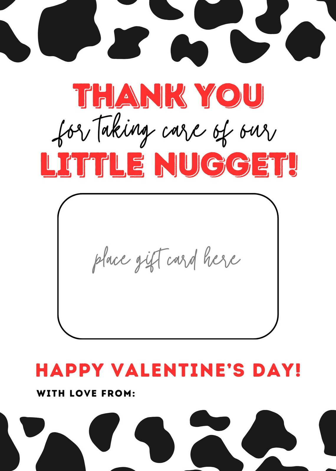 Teacher or Childcare Worker Valentine Chick-fil-a Gift Card Holder ...