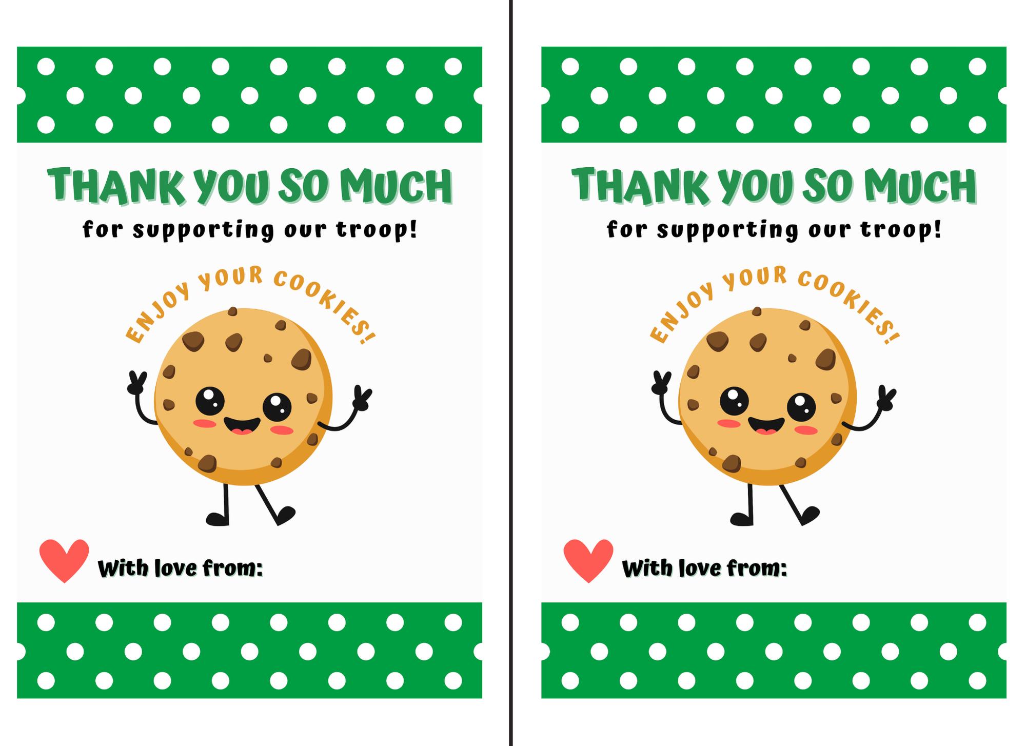 Printable Girl Scout Cookie Sales Thank You, Digital Download Thank You ...