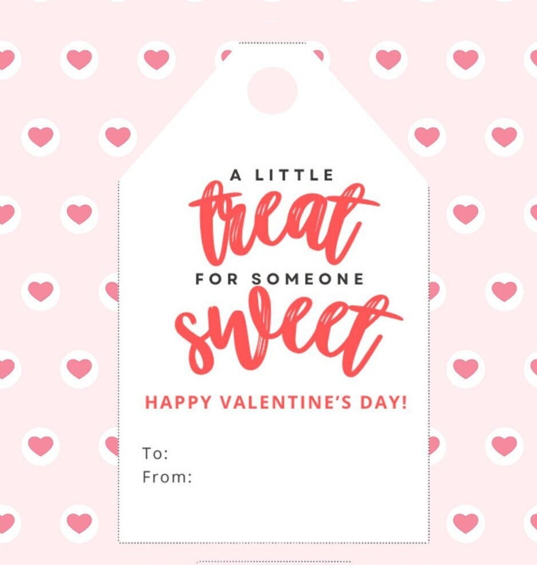 Valentine Printable. Gift Tag for Valentine's Day. Printable PDF ...