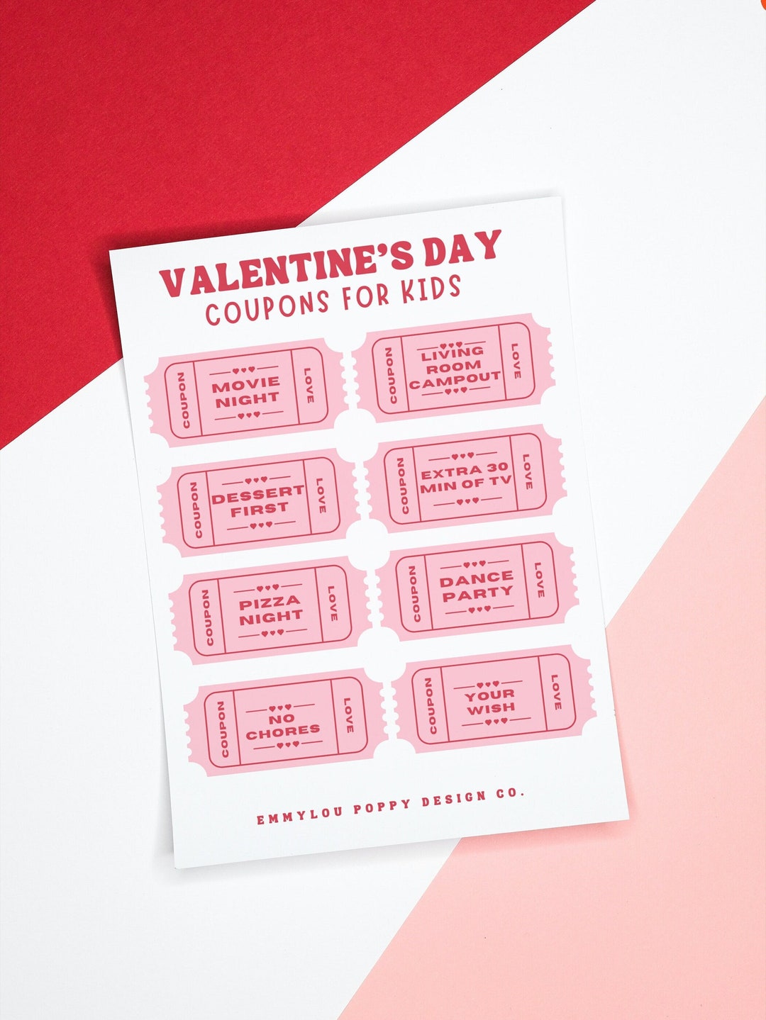 Printable Special Treat Valentine Coupons for Kids, Instant Download ...