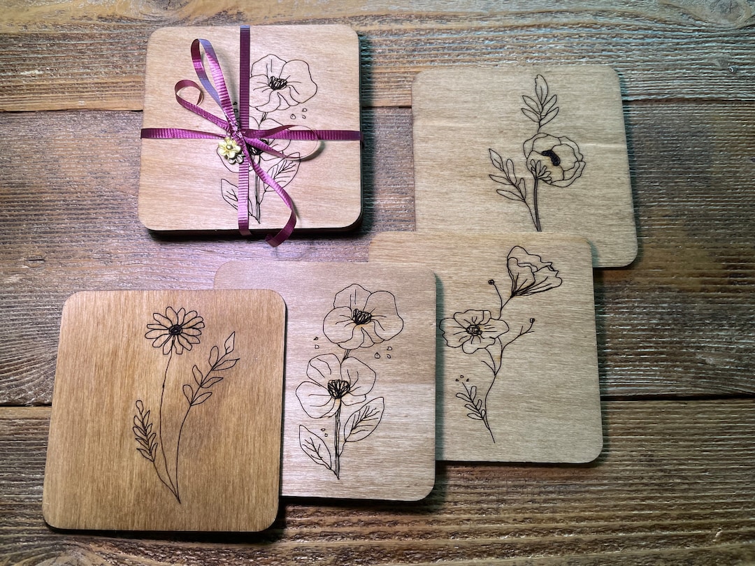 Flower Coaster Set - Etsy