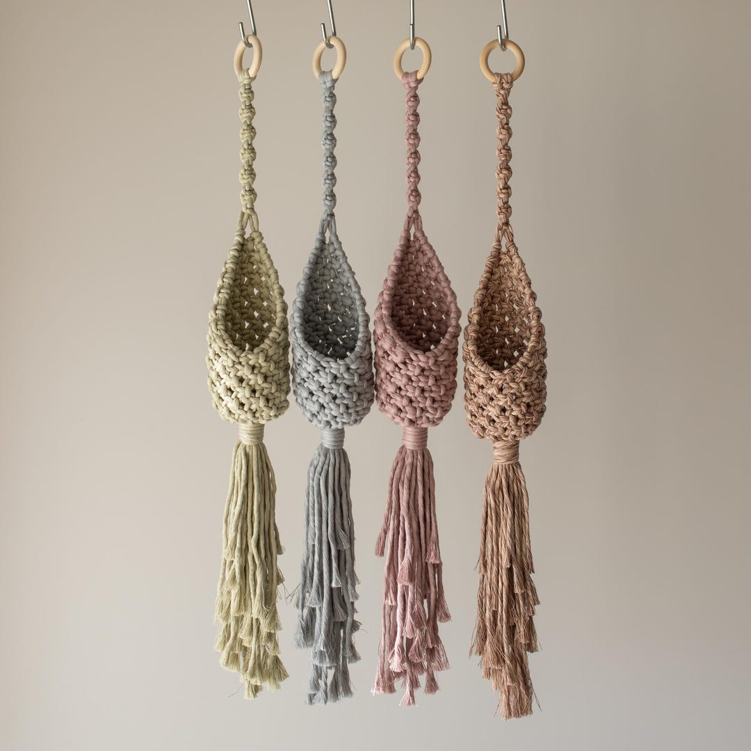 Small Macrame Hanging Plant Pods - Etsy