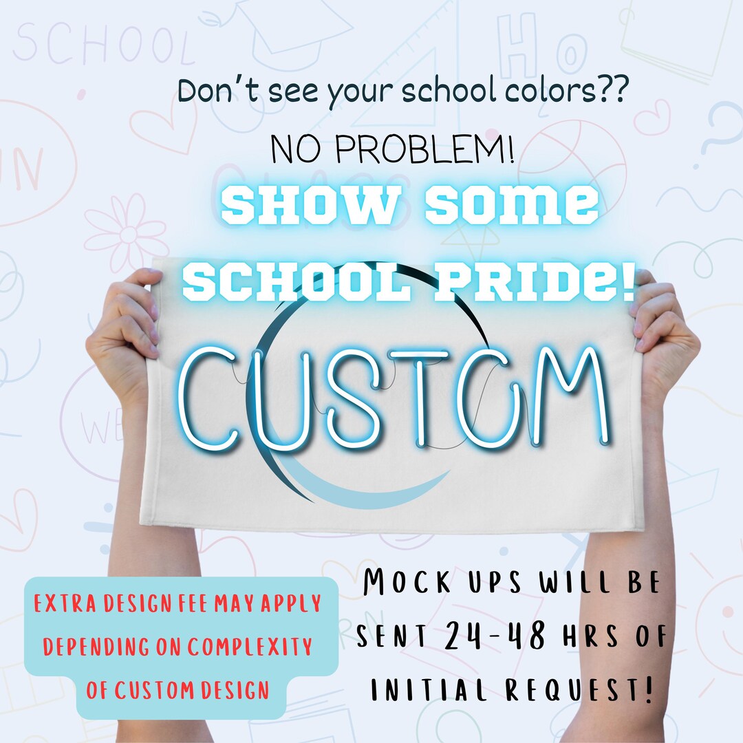 Custom Rally Towel, School Spirit, Personalized Event Towel (11x18) - Etsy