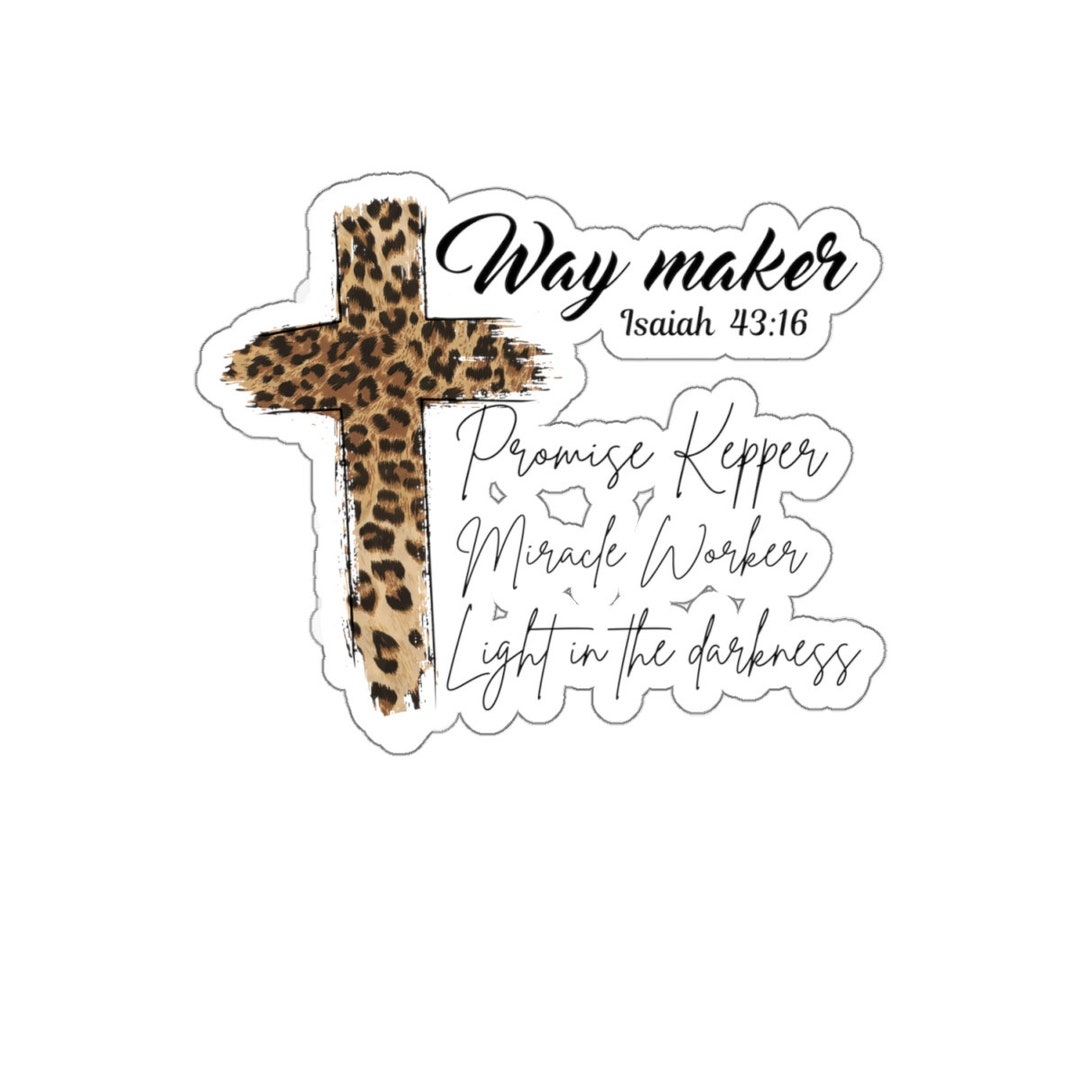 Christian Sticker Way Maker Kiss-cut Stickers Bible Verse - Etsy