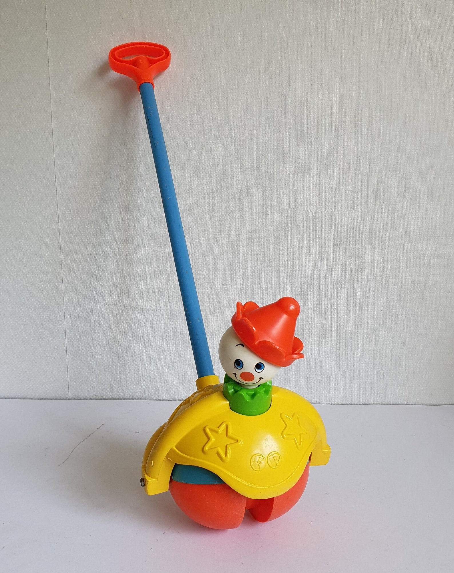 Vintage Fisher Price Push-along Clown #758 - Etsy