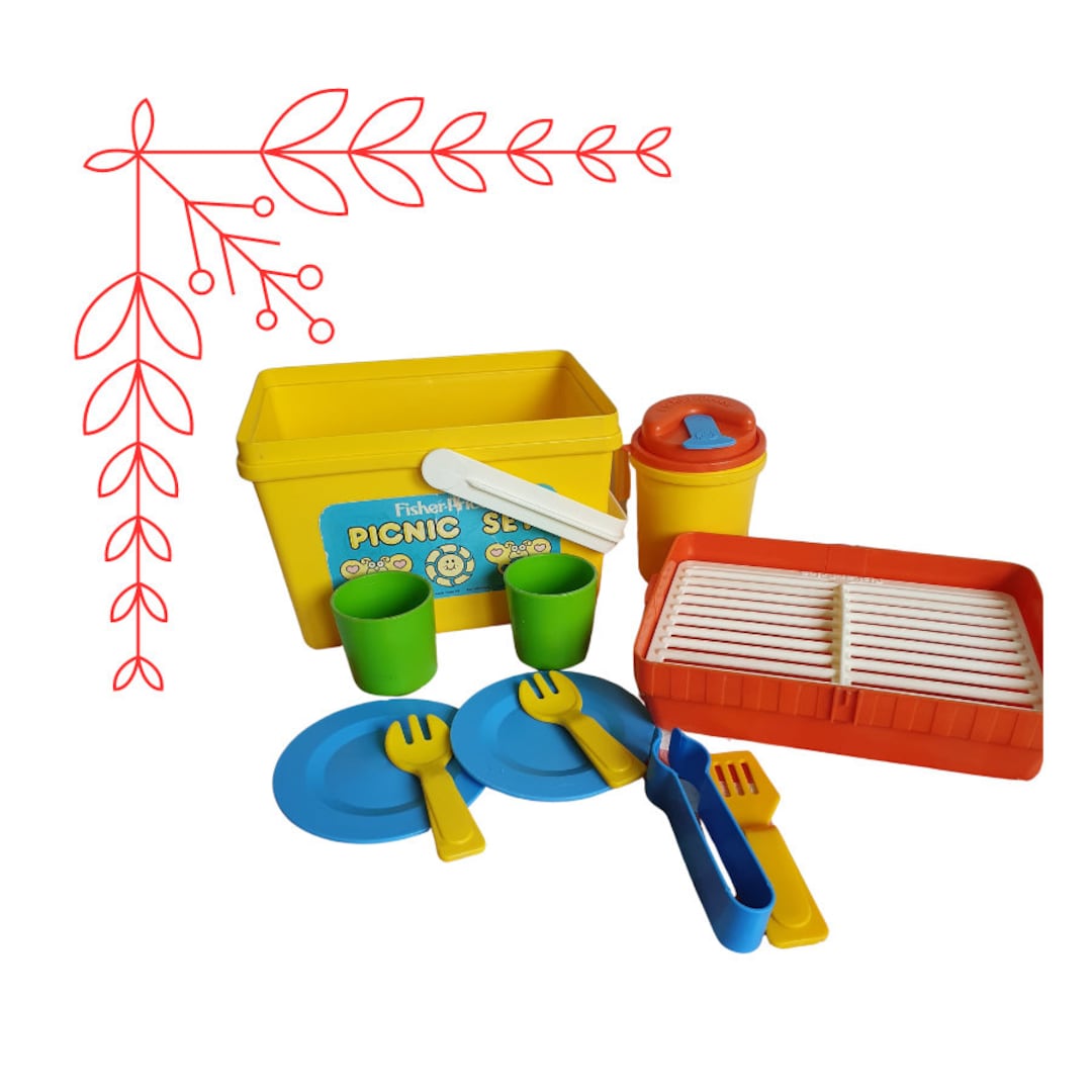Vintage Fisher Price Picnic Set #2002 - Etsy