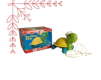 Vintage Fisher Price Tag Along Turtle #644 W/box - Etsy