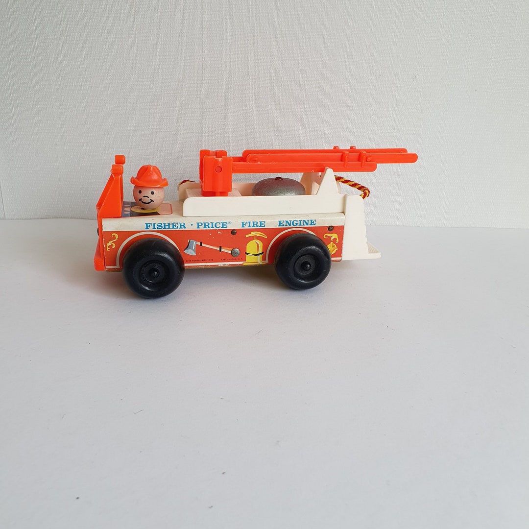 Vintage Fisher Price Play Family Fire Engine #720 - Etsy