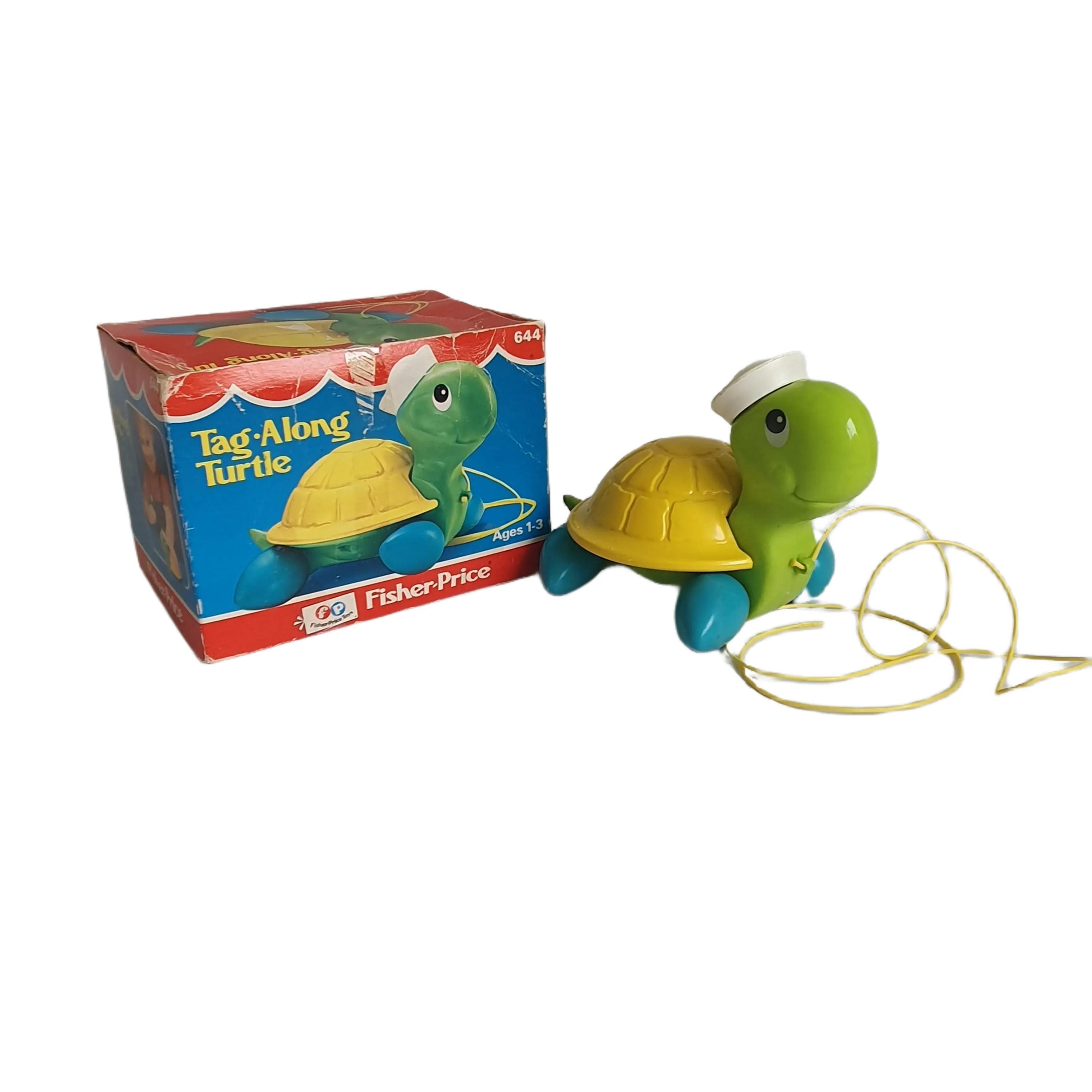 Vintage Fisher Price Tag Along Turtle #644 W/box - Etsy