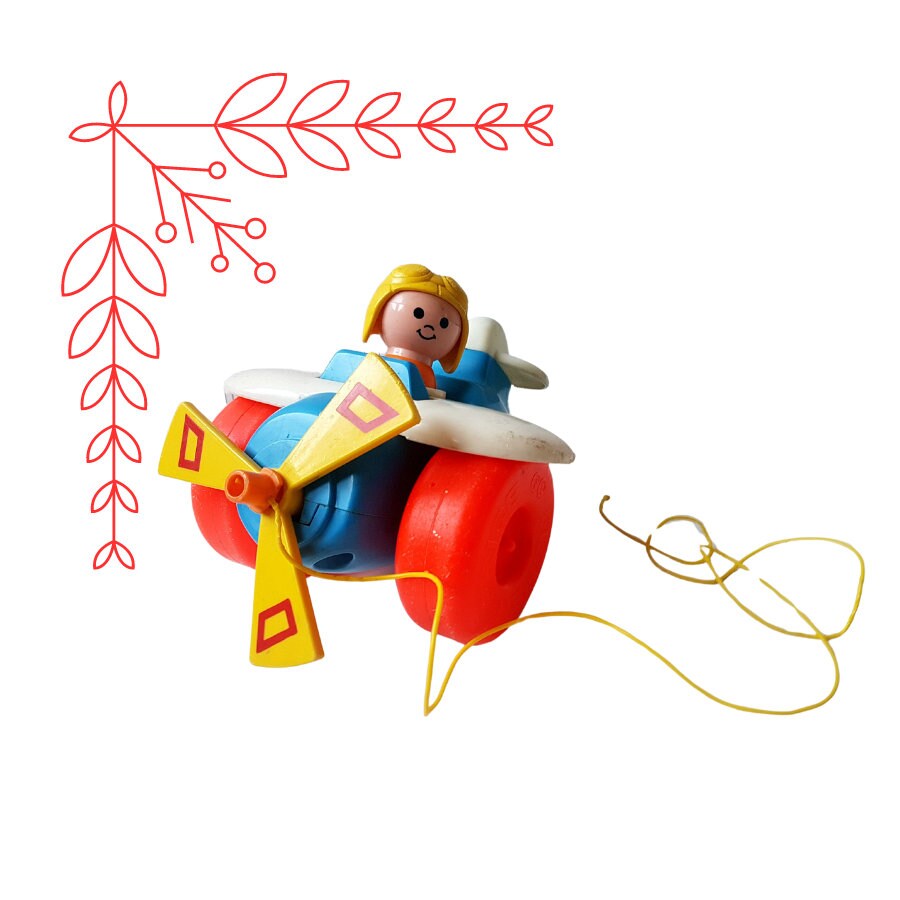 Vintage Fisher Price Pull Along Plane (#171) - Etsy