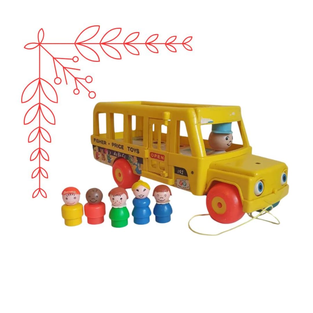 Vintage Fisher Price School Bus #192 - Etsy