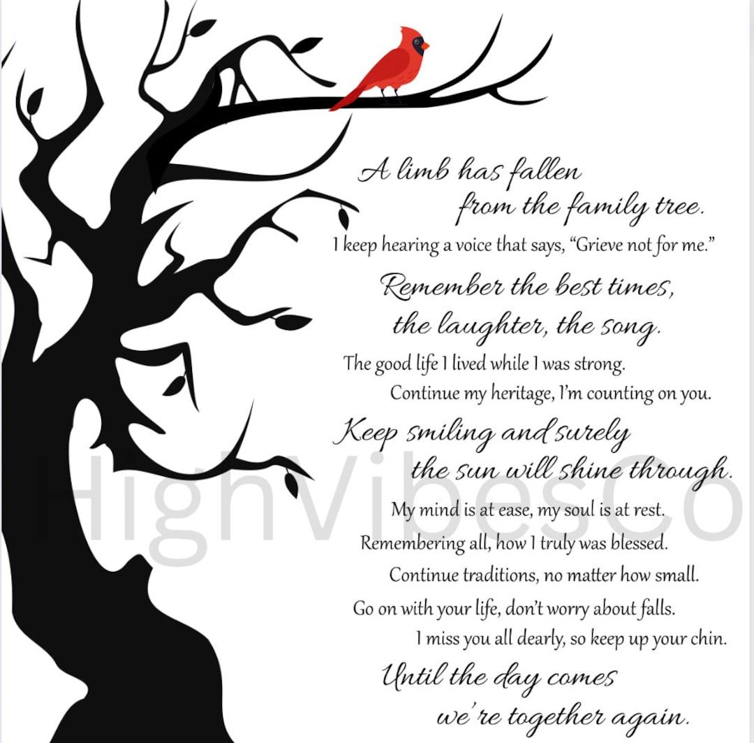 A Limb Has Fallen SVG, Red Cardinal SVG File, Memorial Svg, Remembrance ...