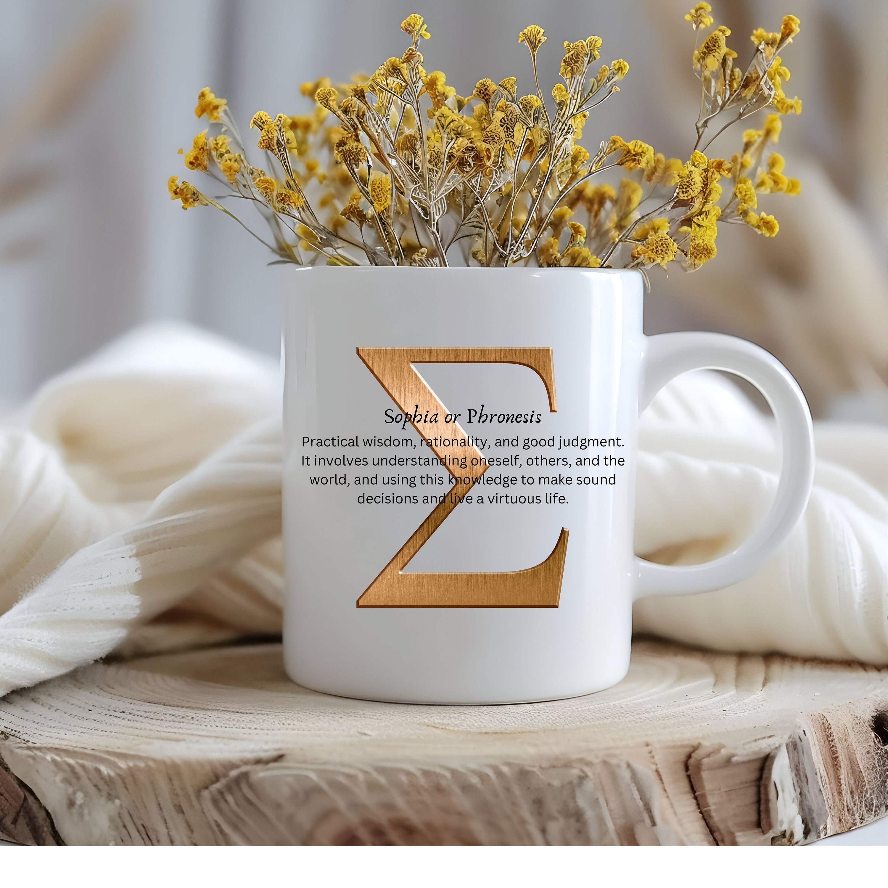 Wisdom Mug, Cardinal Virtue Mug, Marcus Aurelius Mug, Teachers Gift ...