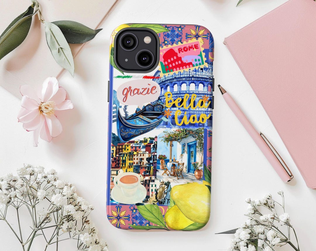 Italian Summer Collage Phone Case, European Rome Vibes,iphone 15, 14 ...