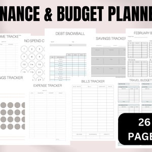 Finance Budget Savings Printable, Debt Tracker, Expenses Tracker ...