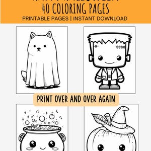 Halloween Coloring Pages for Kids, Cute Spooky Printable, Trick or ...