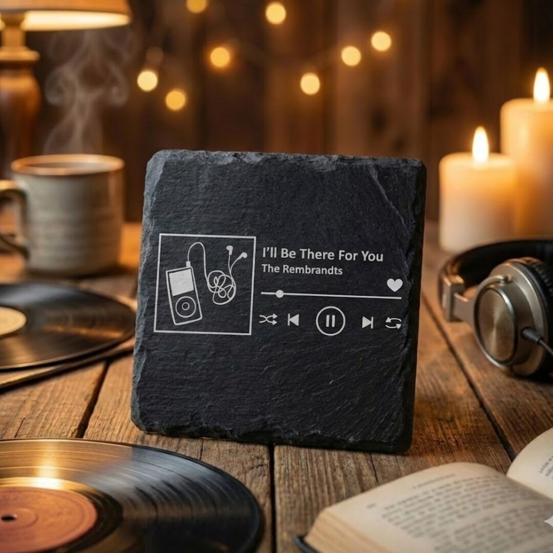 Personalized Song Slate Coaster – Custom Song Music Player Design ...