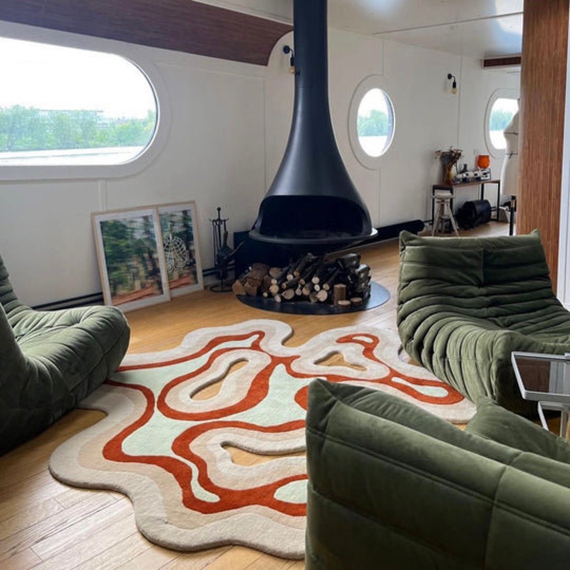 Unique Irregular Shape Handmade Hand-tufted Rug Pure Woollen - Etsy