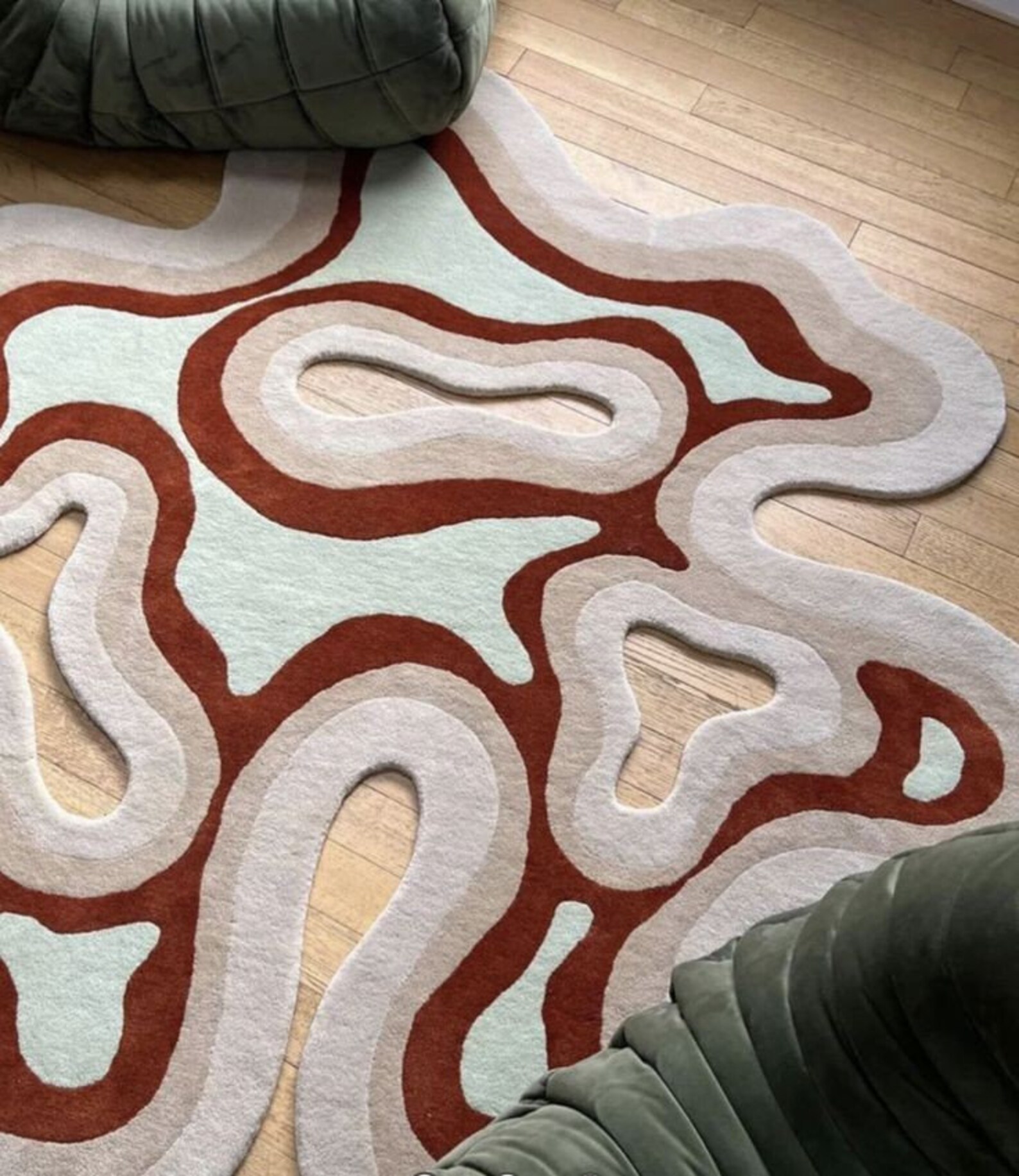 Unique Irregular Shape Handmade Hand-tufted Rug Pure Woollen Carpet ...