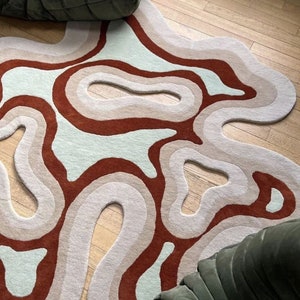 Unique Irregular Shape Handmade Hand-tufted Rug Pure Woollen Carpet ...