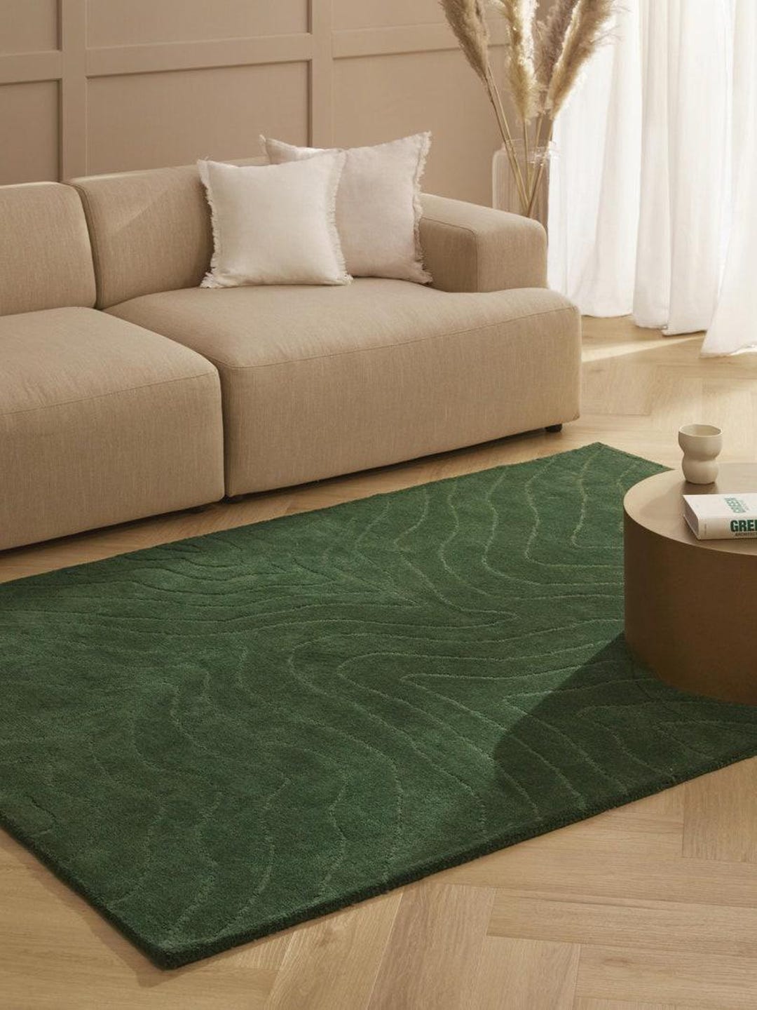 Modern Green Carpet Tufted Rug, Premium Handmade Tufted Rugs, 100% ...