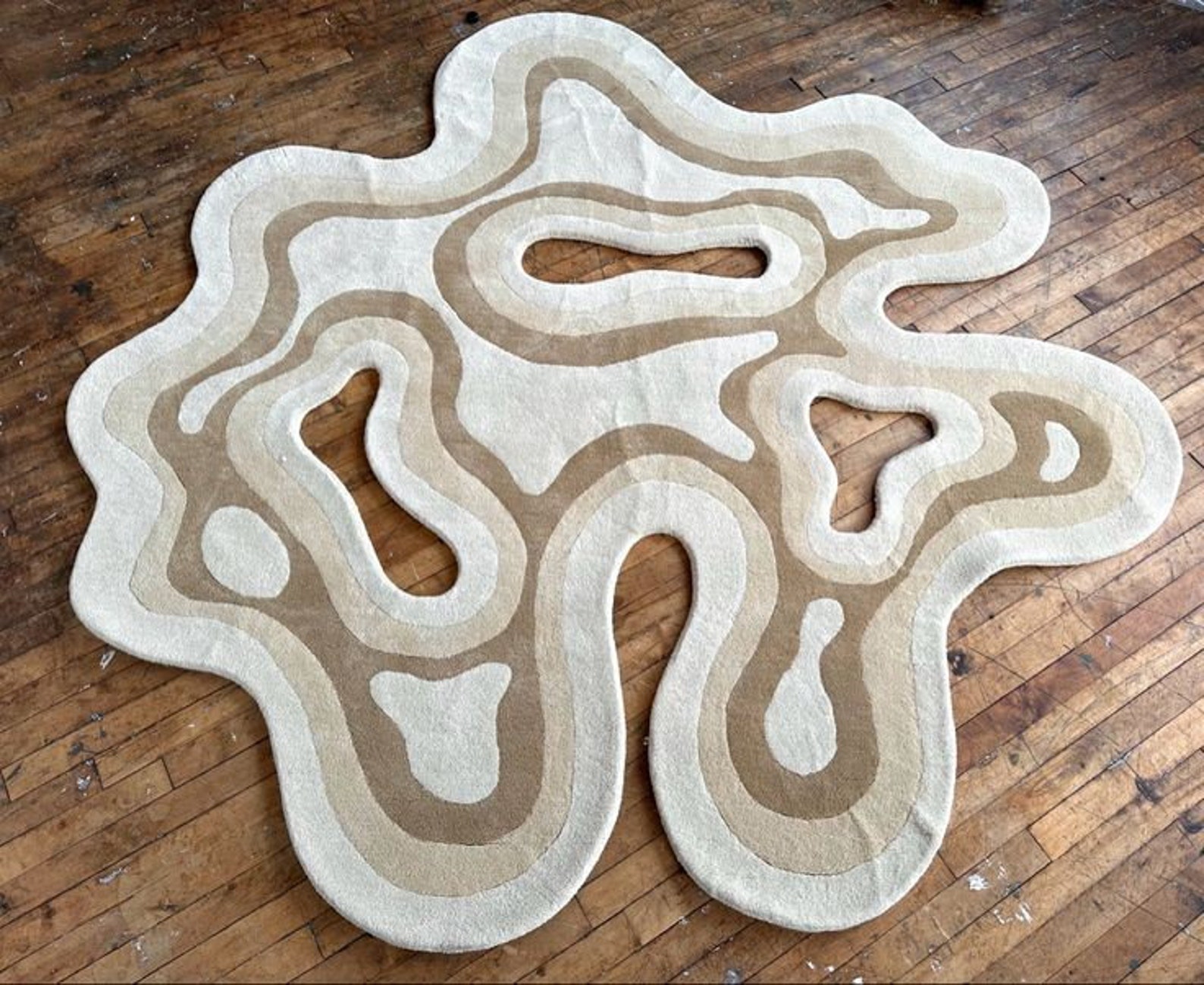 Unique Irregular Shape Handmade Hand-tufted Rug Pure Woollen - Etsy