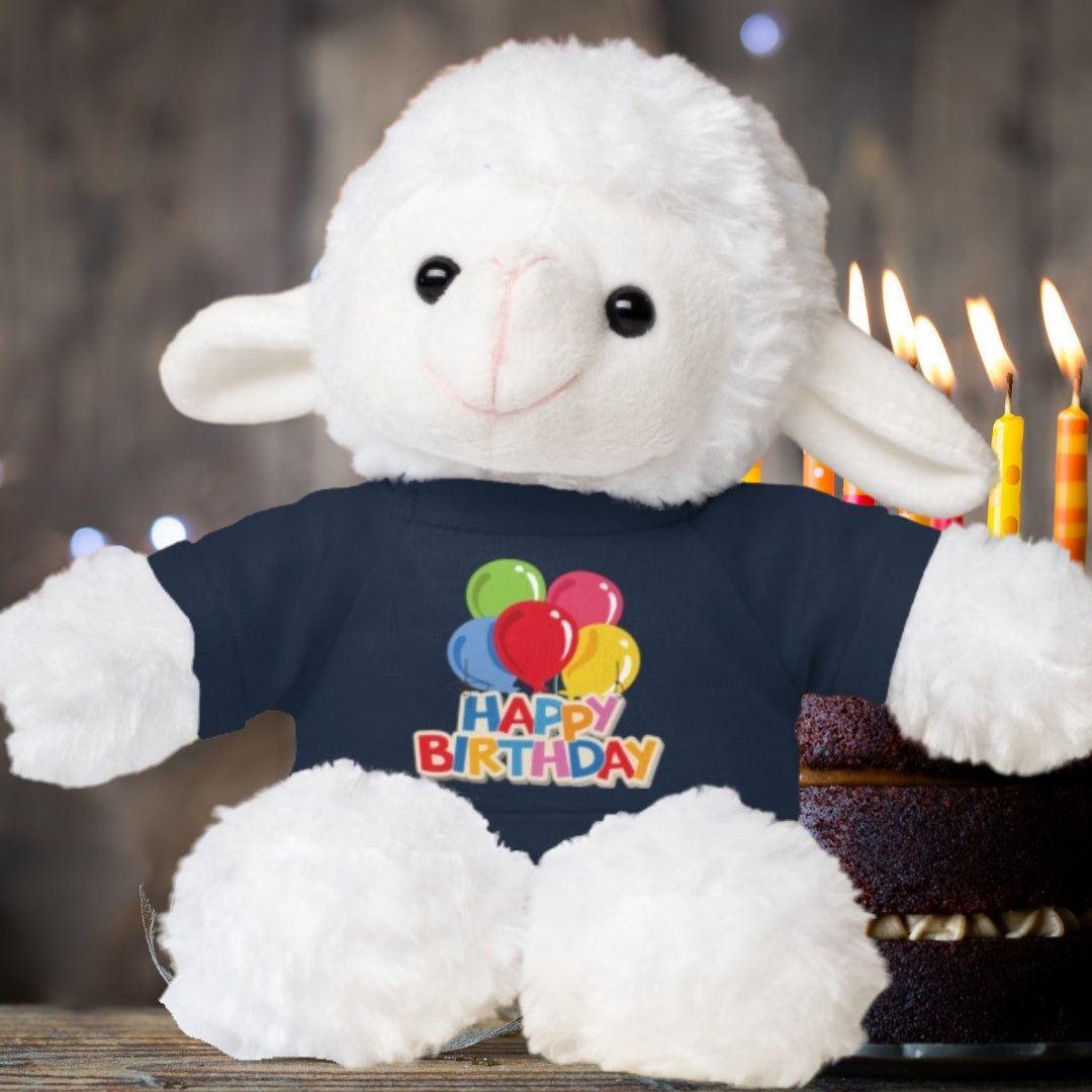 Happy Birthday Plushie Animals With Cotton Tee, 20cm Plush Stuffed Toy ...