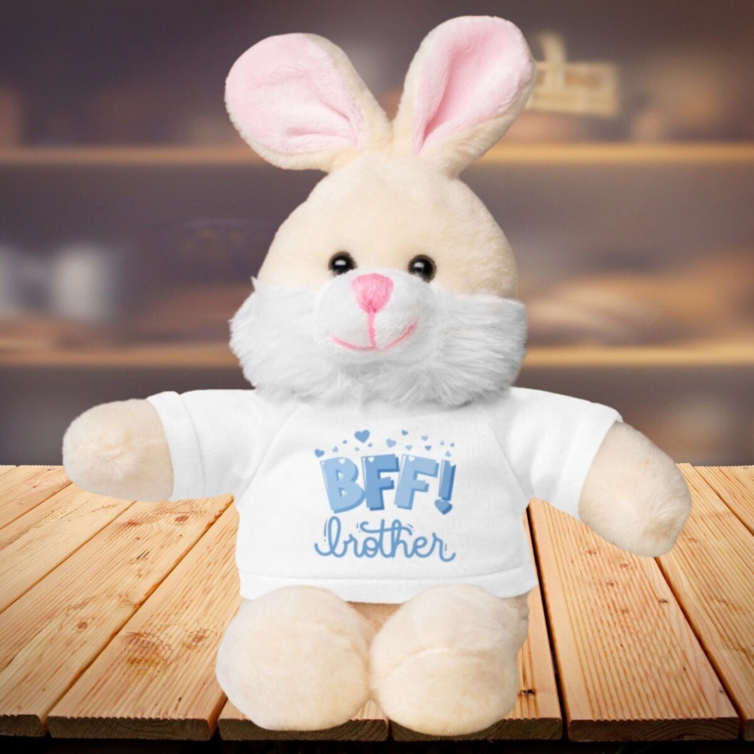 BFF Brother Plushie Animals With Cotton Tee, 20cm Plush Stuffed Toy ...