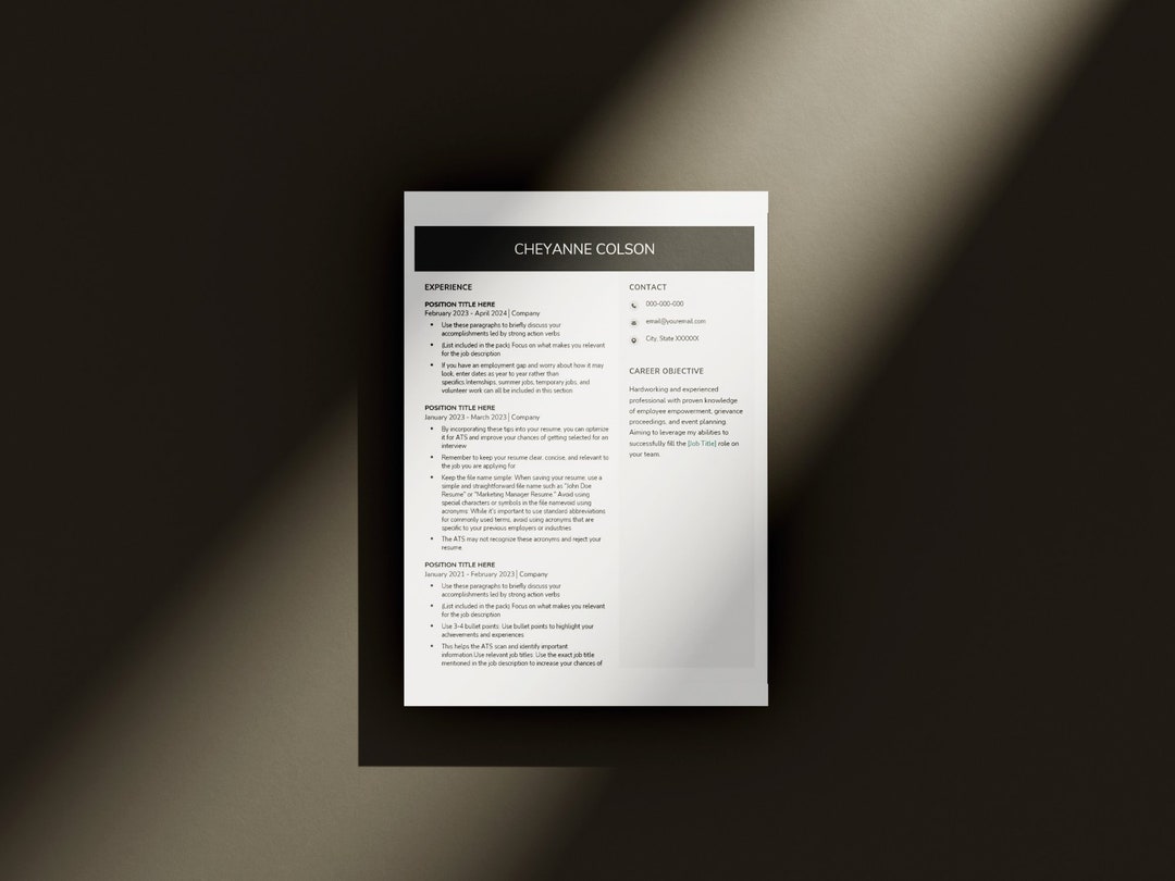 Modern Resume Template Word Ats, Top Rated Resume Templates, Resume ...