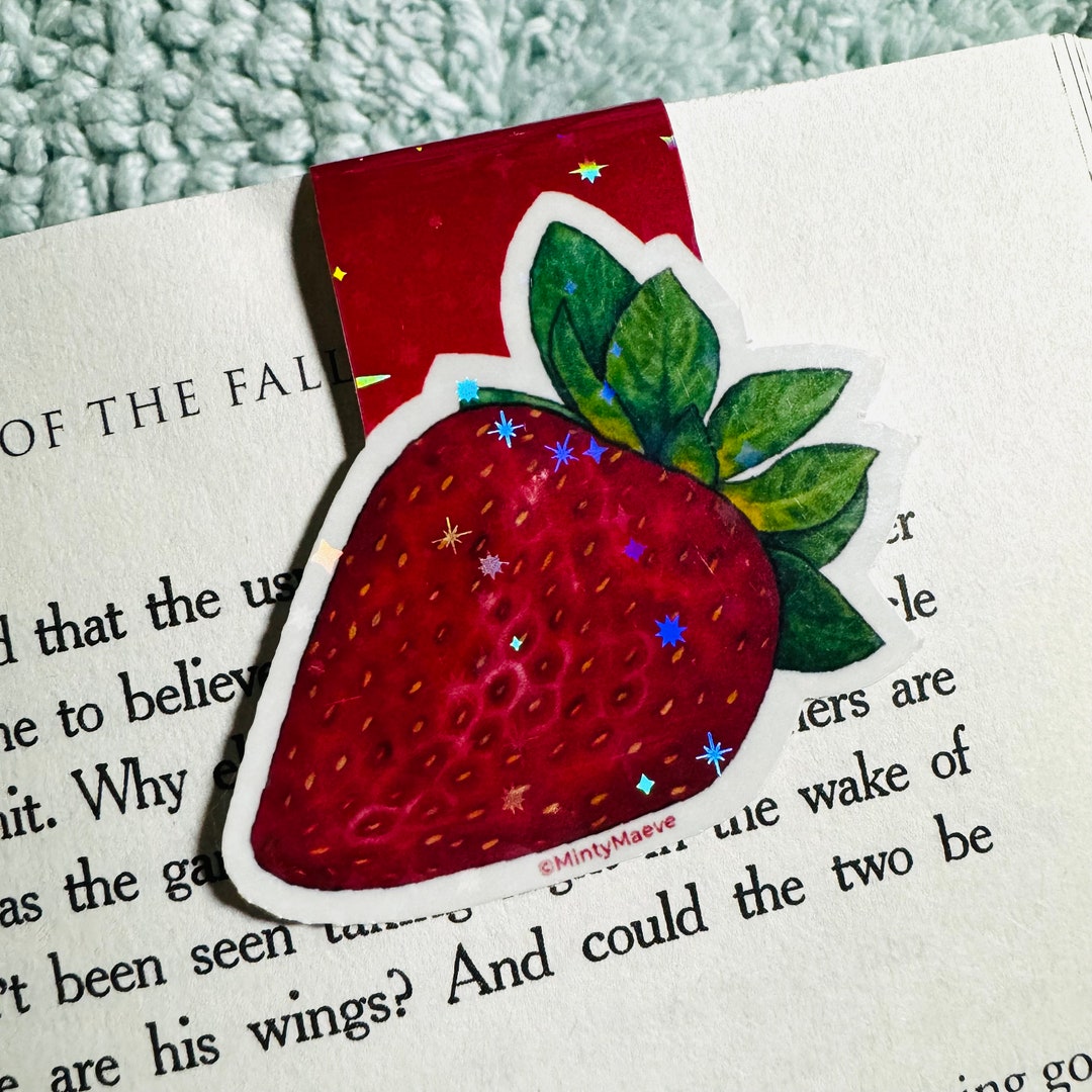 Strawberry Magnetic Bookmark | Fruit Magnet Bookmark | Bookish Bookmark ...