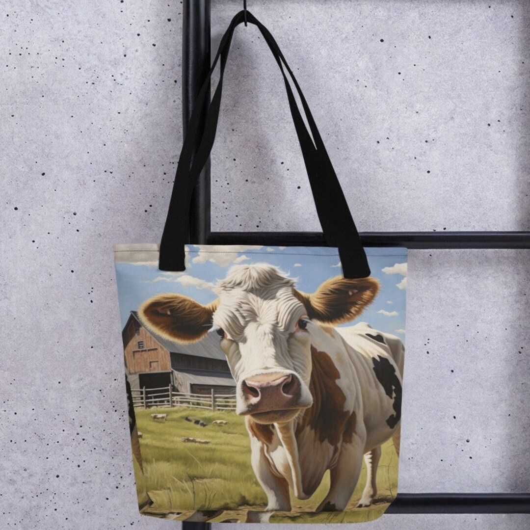 Cow Tote Bag, Cottagecore Totebag, Cottage Core Canvas Bag, Cow Lover ...