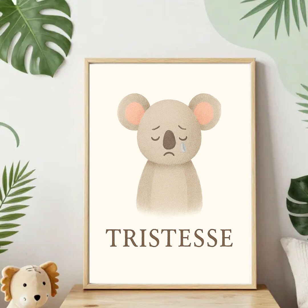 Children's Emotion Poster, Sad Koala Poster, Baby Room Decoration ...