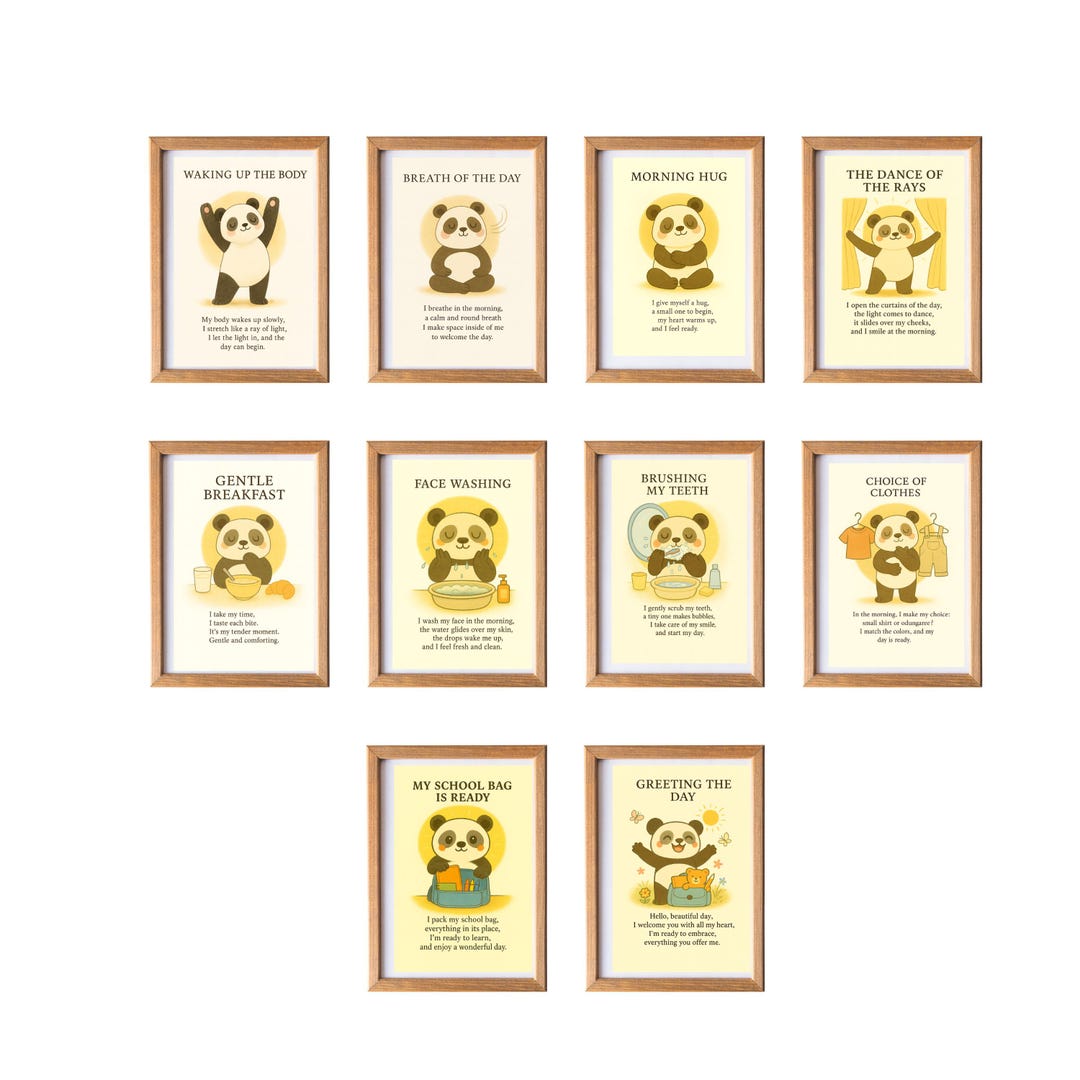 Routine Morning Chart | Calm Corner Poster | Gentle Visual Schedule - Etsy