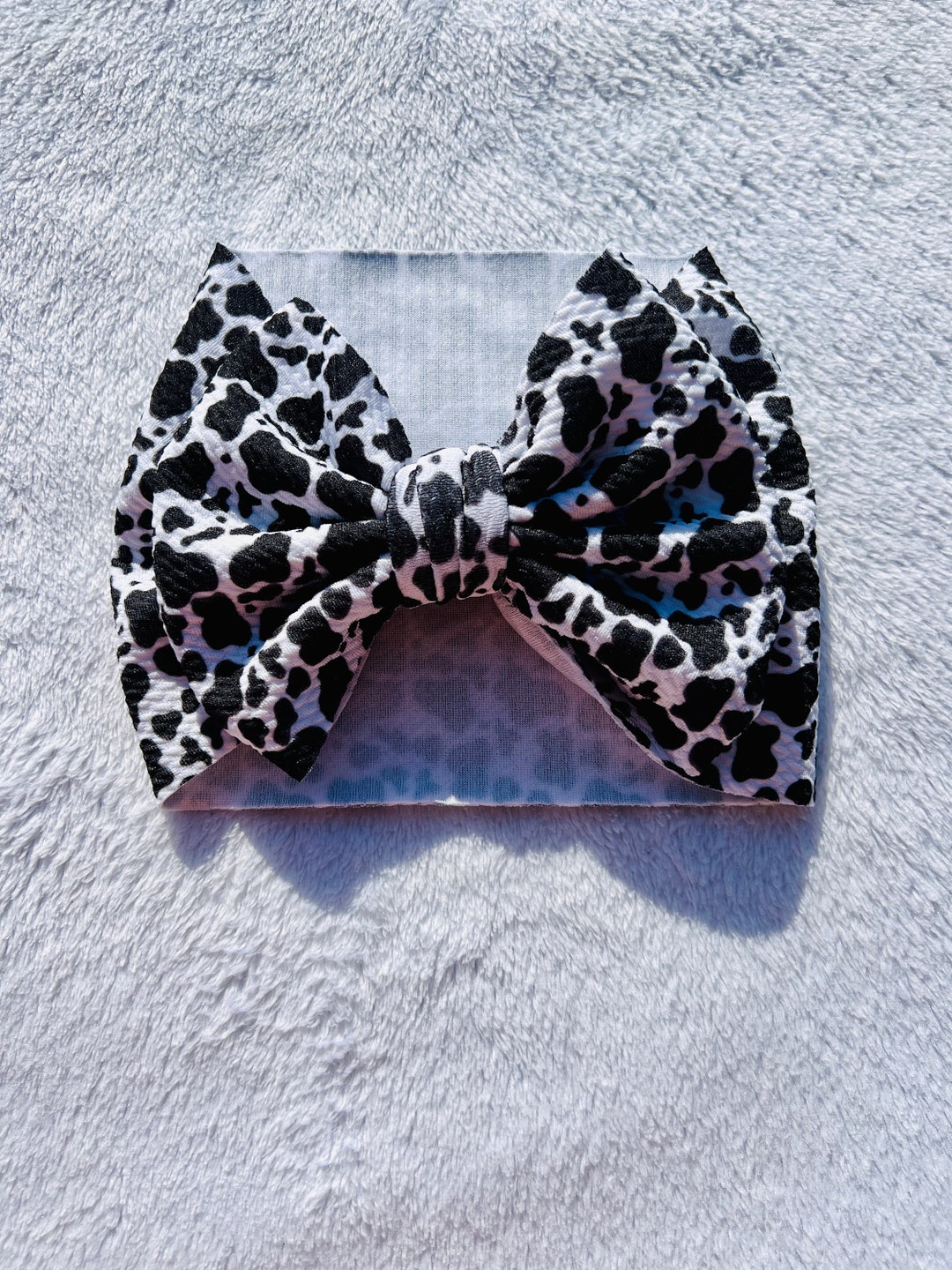 Cow Print Headwrap Bow - Etsy