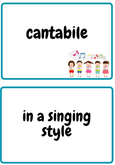 Printable Music Theory Grade 1 Performance Directions terms and Signs ...