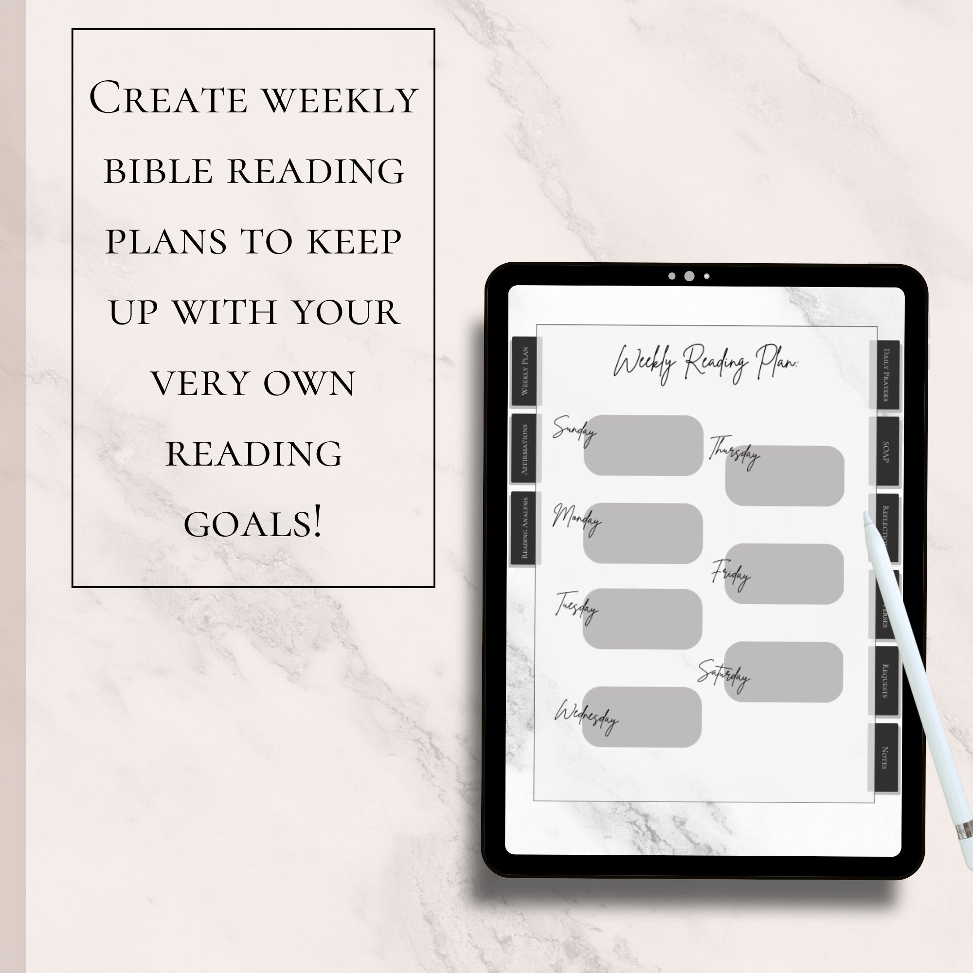 Monochromatic Digital Prayer Journal | Printable Templates | Faith ...