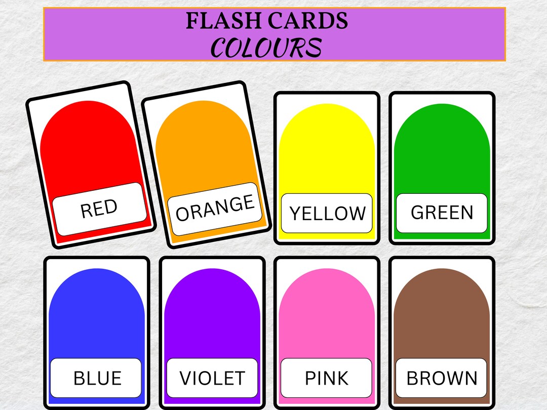 Colors Flash Cards Printable Flash Cards Educational - Etsy