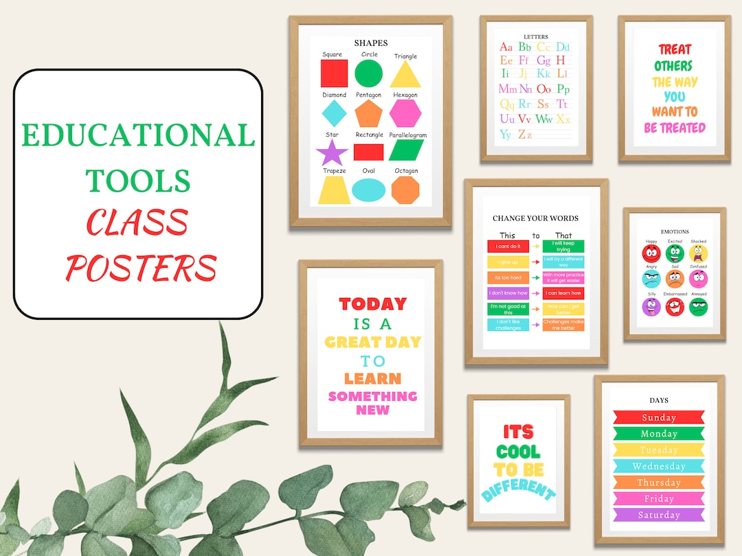 Colourful Educational Classroom Posters Inspiring Designs - Etsy UK