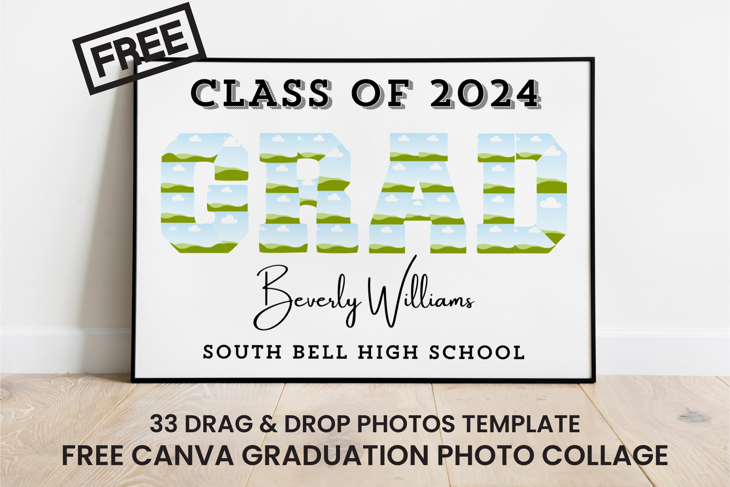 Editable Graduation Name Card Template, Printable Class 2024 Graduation ...