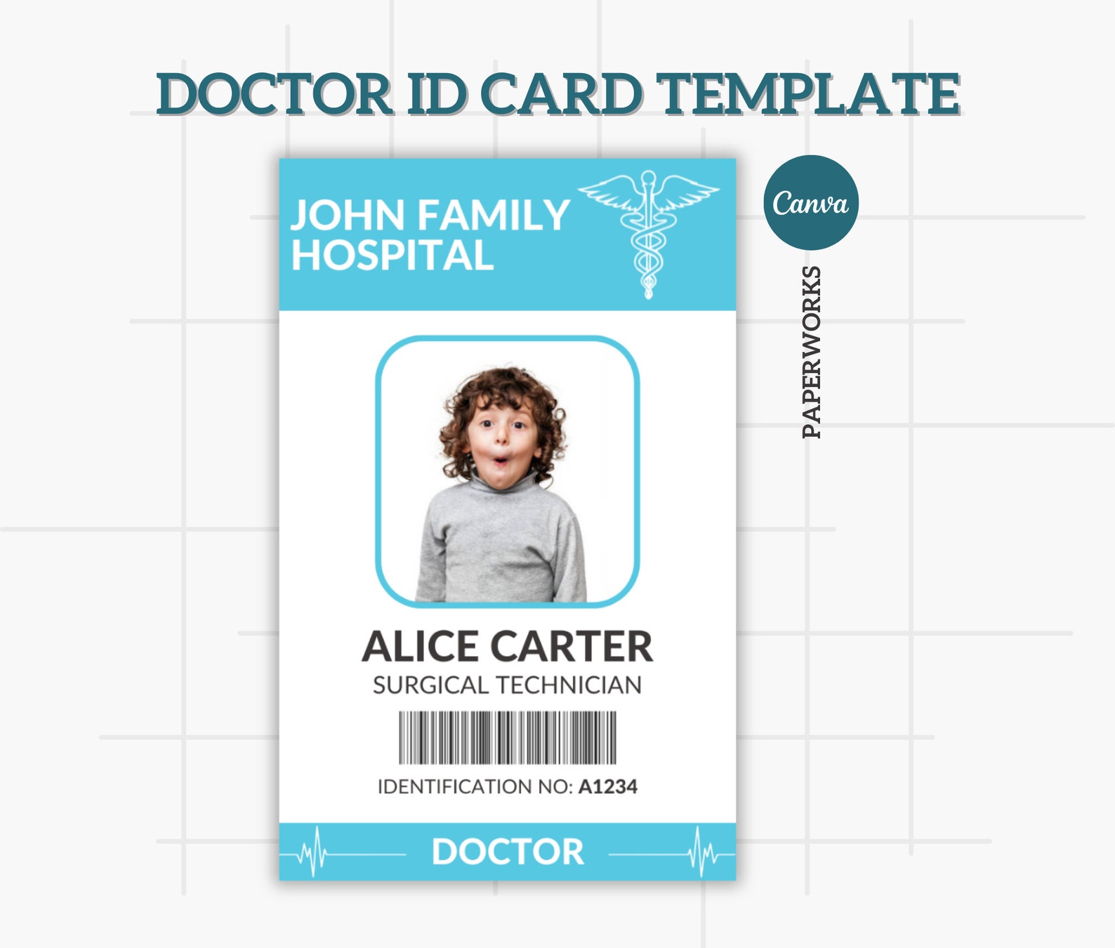 Kids Hospital Patient ID Badge | Fun Custom Doctors ID | Editable ...