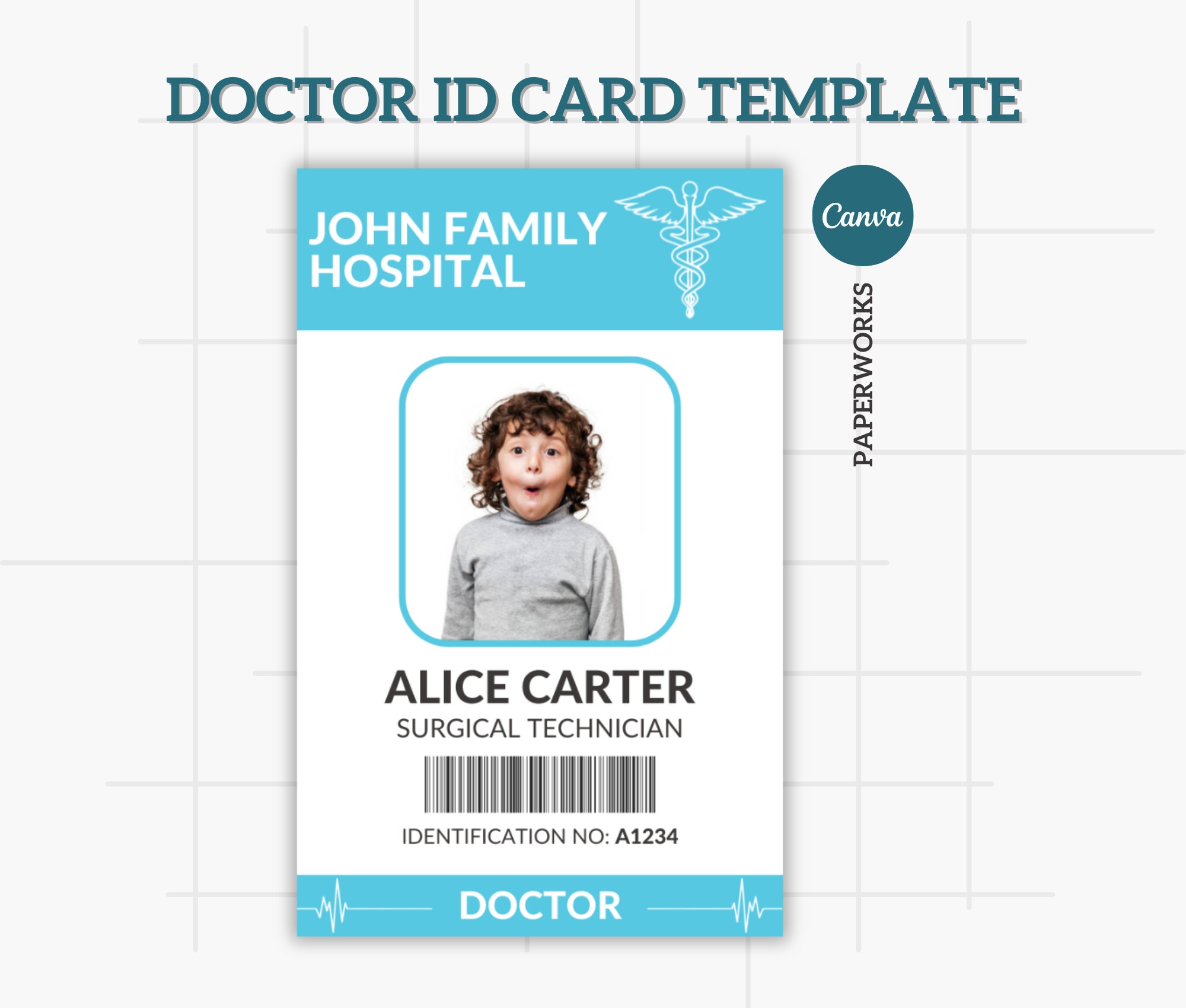 Kids Hospital Patient ID Badge | Fun Custom Doctors ID | Editable ...