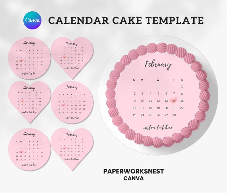 Burn Away Cake Topper Calendar Template, Cake Topper Calendar, Birthday ...