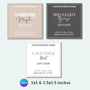 Car Diffuser Label Template, Printable Oil Fragrance Bottle Label ...