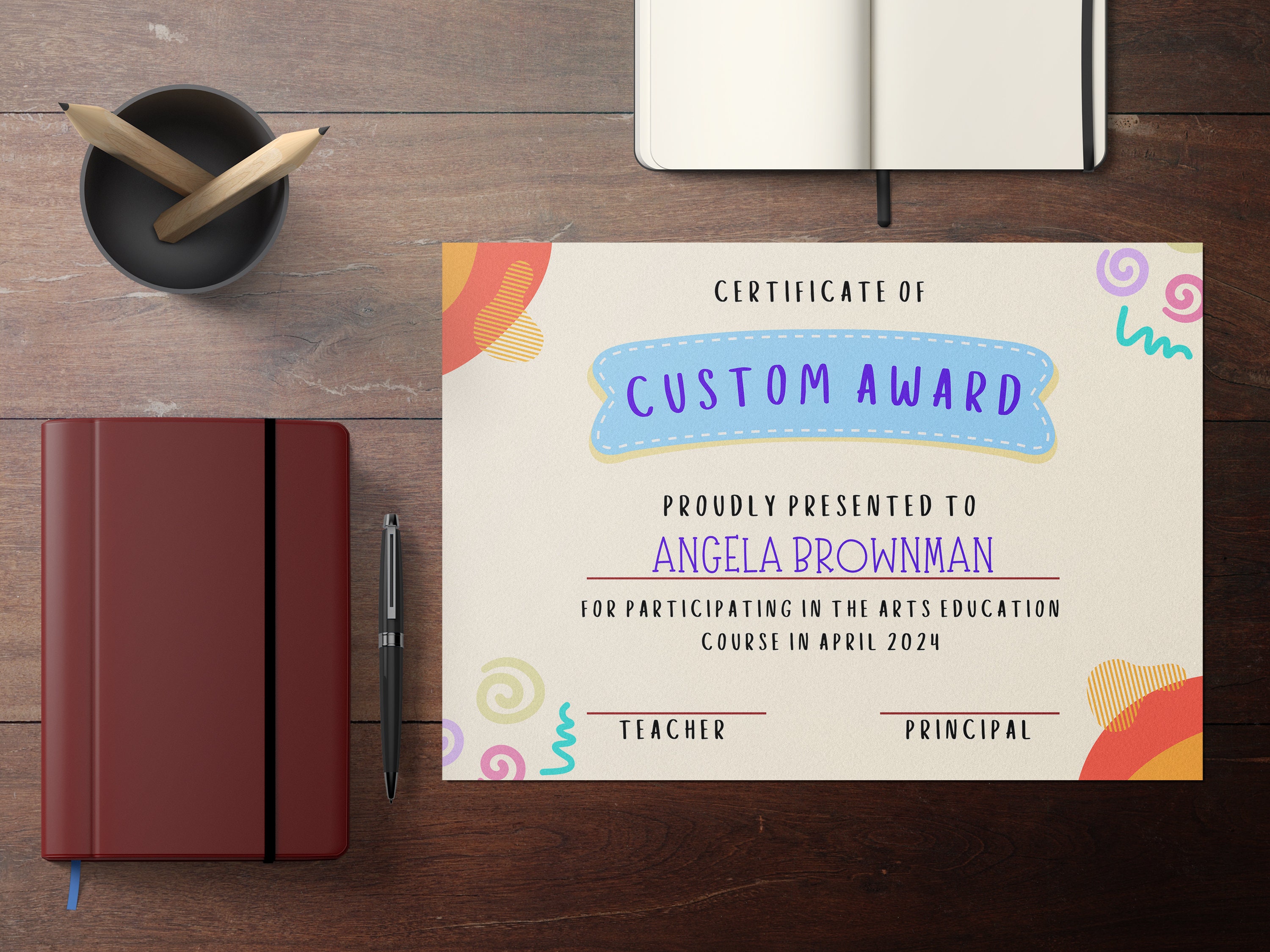 Custom Award Certificate Canva Template Bundle | Editable Digital ...
