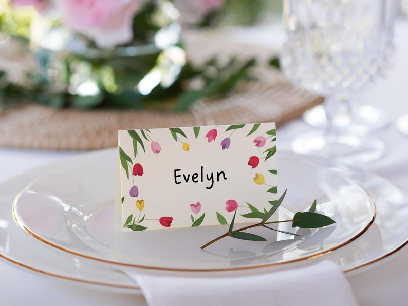 Minimalist Food Label Card Digital Printable, Buffet Card Template ...