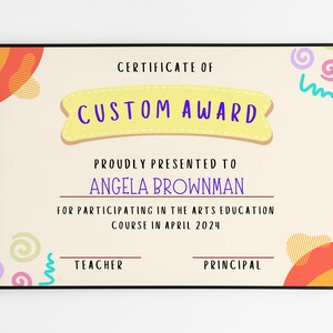 Custom Award Certificate Canva Template Bundle | Editable Digital ...
